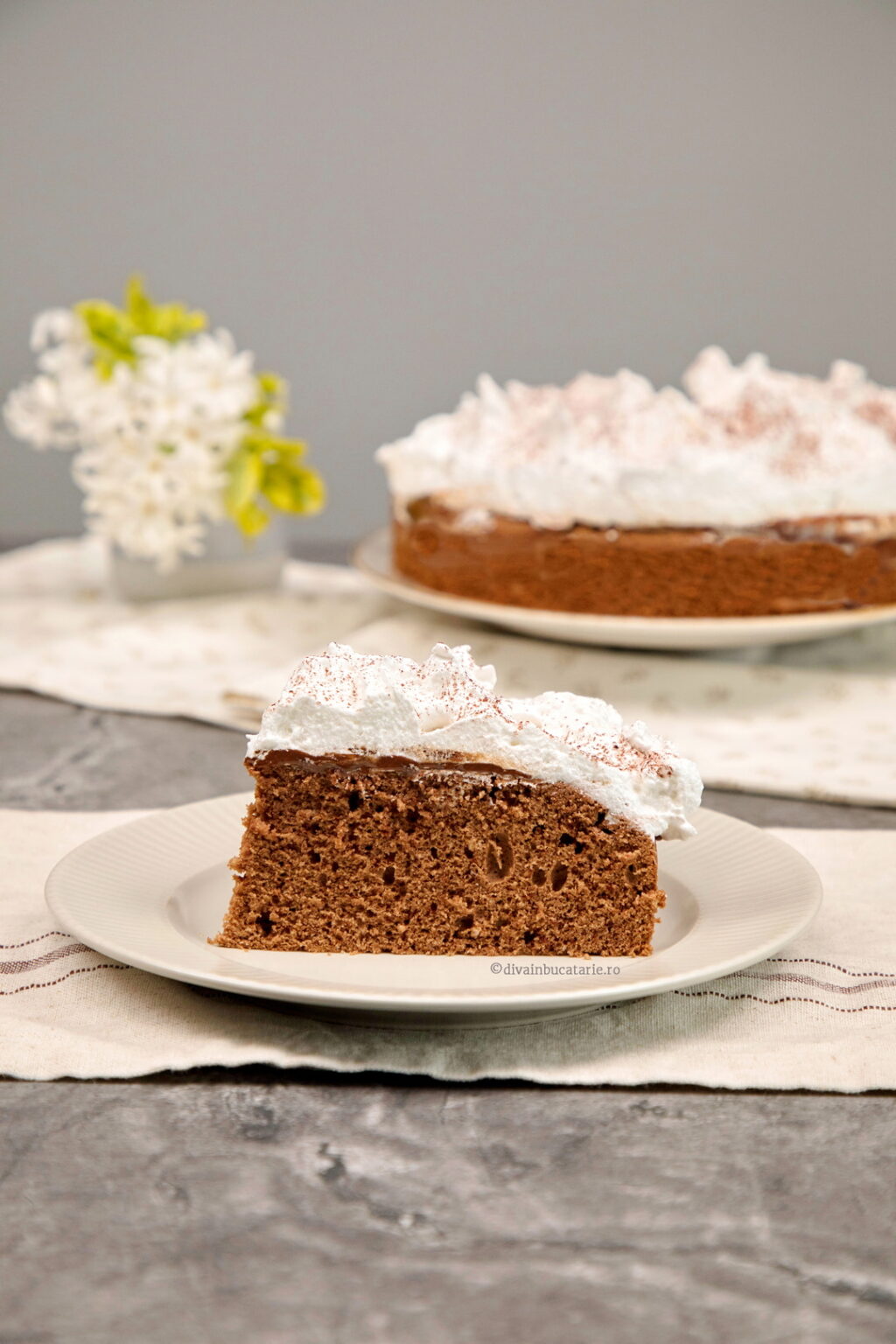 Prajitura din albusuri cu ciocolata si bezea - Diva in Bucatarie