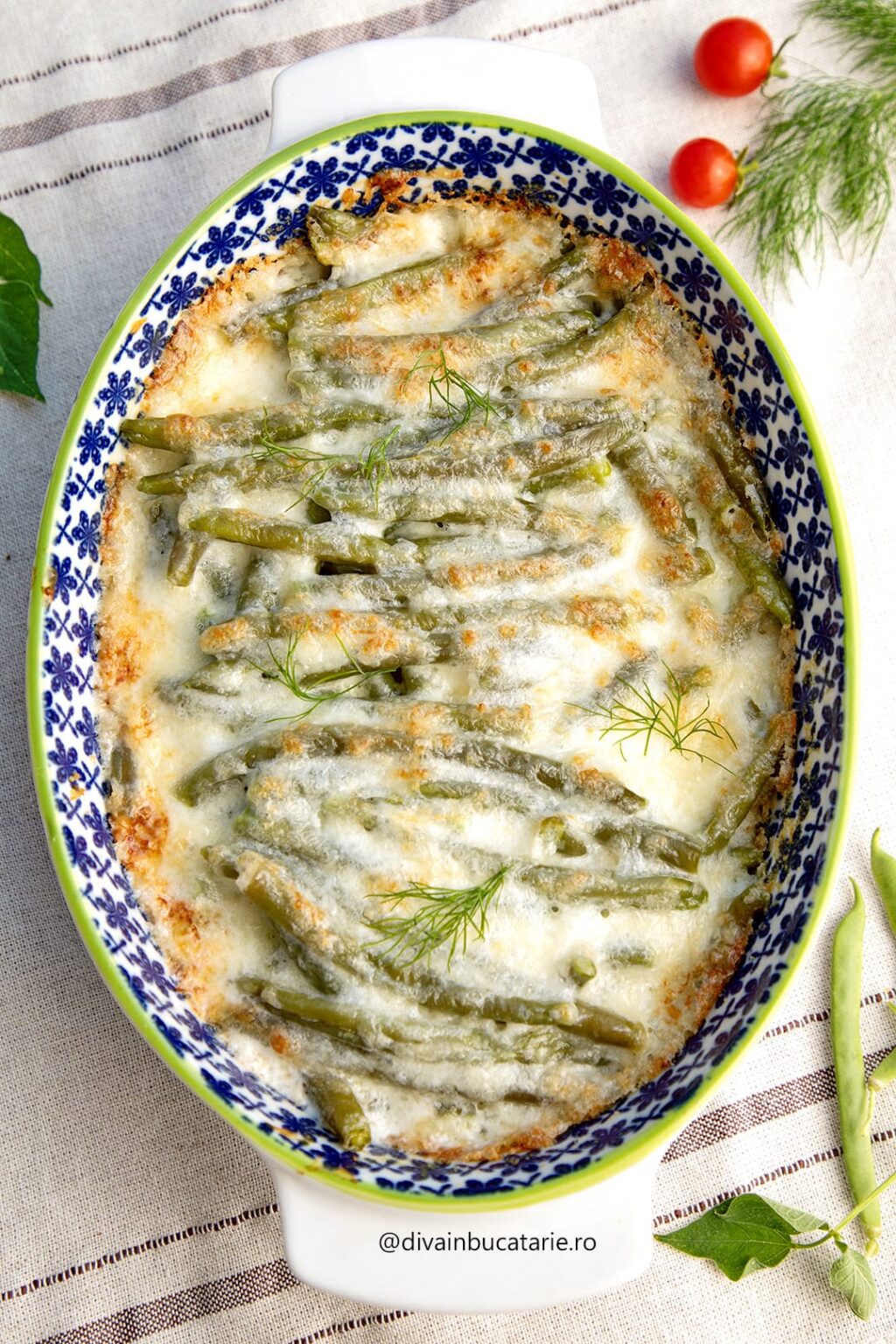 Fasole verde gratinata, reteta simpla si gustoasa - Diva in Bucatarie